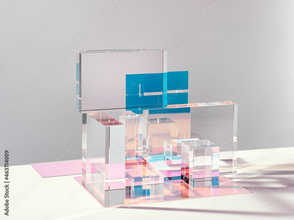 Pedestal display glass cube, block platform Stock-Foto | Adobe Stock