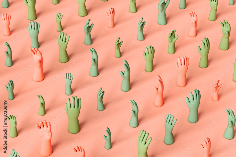 3D hands in different position and sizes Stock Photo | Adobe Stock