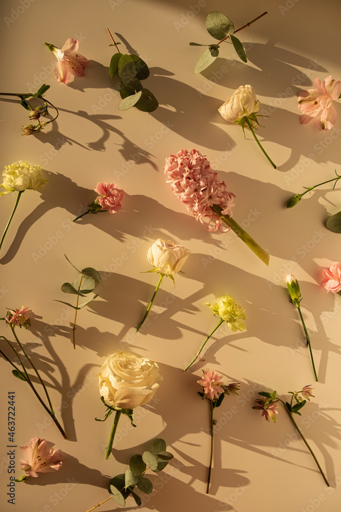 Floral neutral aesthetic background. Stock Photo | Adobe Stock