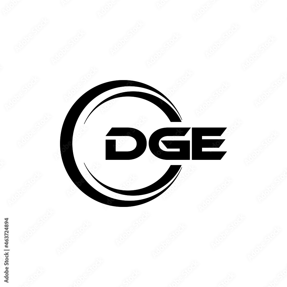 DGE letter logo design with white background in illustrator, vector ...