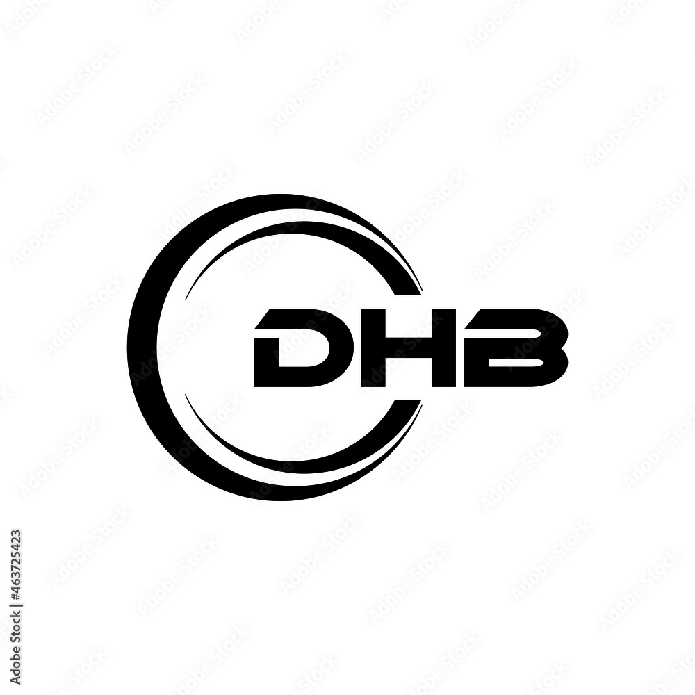 DHB letter logo design with white background in illustrator, vector ...