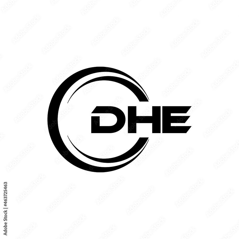 DHE letter logo design with white background in illustrator, vector ...