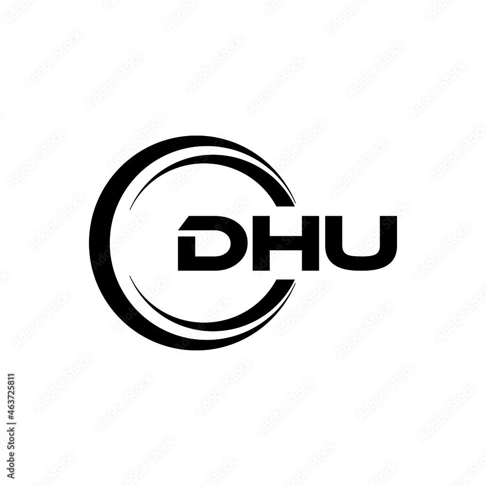 Vecteur Stock DHU letter logo design with white background in ...