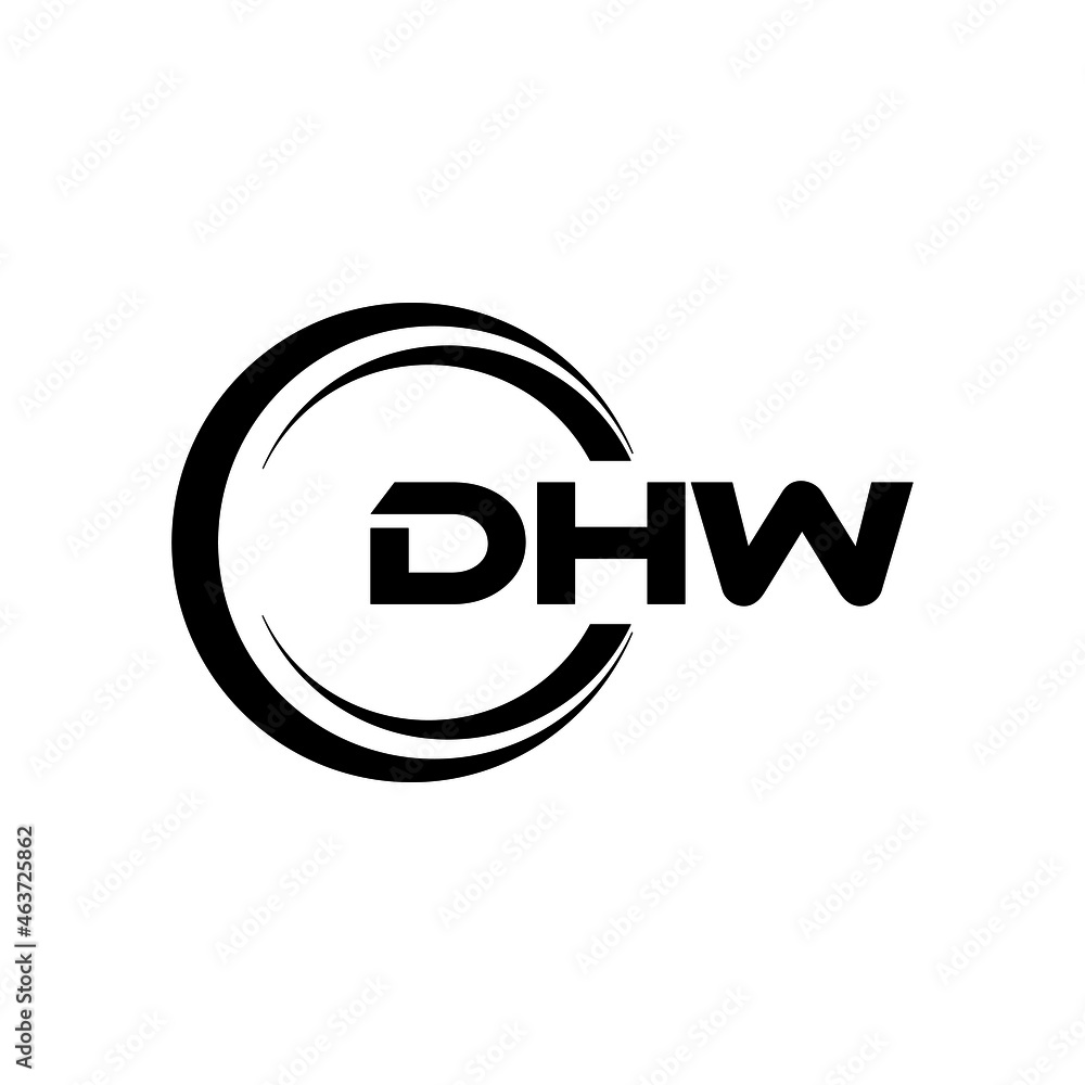 DHW letter logo design with white background in illustrator, vector ...