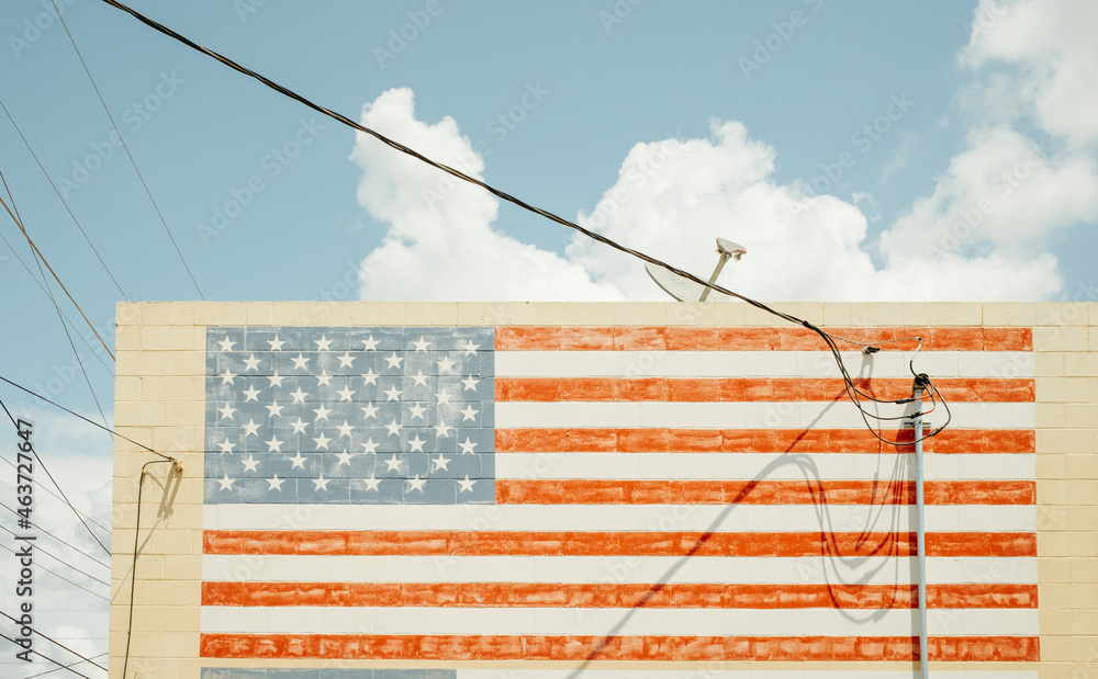 American Flag Mural Stock Photo | Adobe Stock