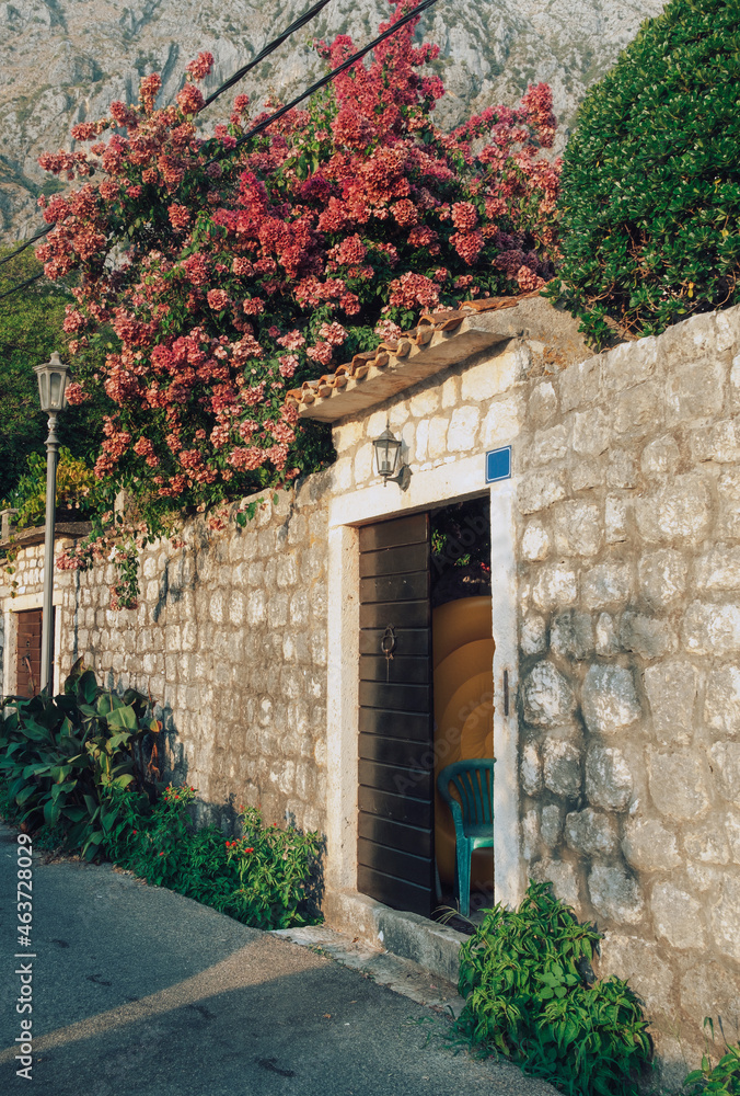 Architecture Of Perast Old Town / Details and facades. Stock Photo ...