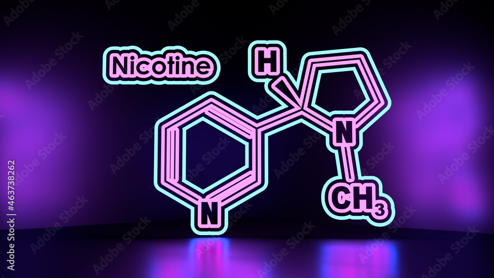 Chemical molecular formula of nicotine.Thin line style Stock ...