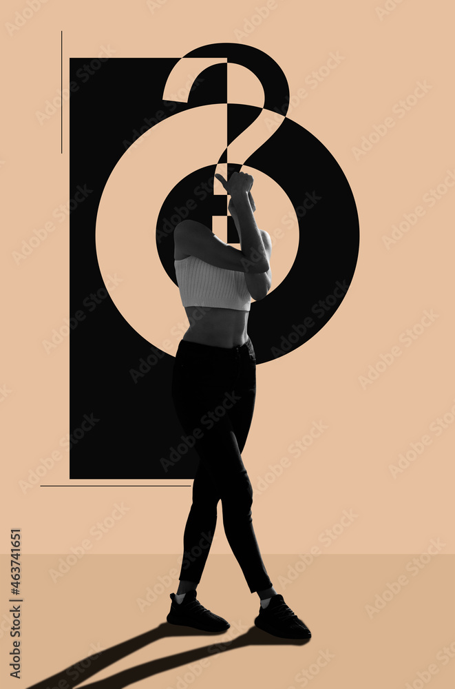 Headless woman standing against abstract background Stock Photo | Adobe ...