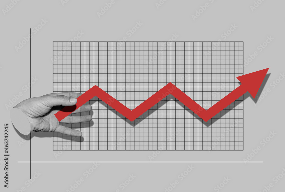 Hand holding graph Stock Photo | Adobe Stock