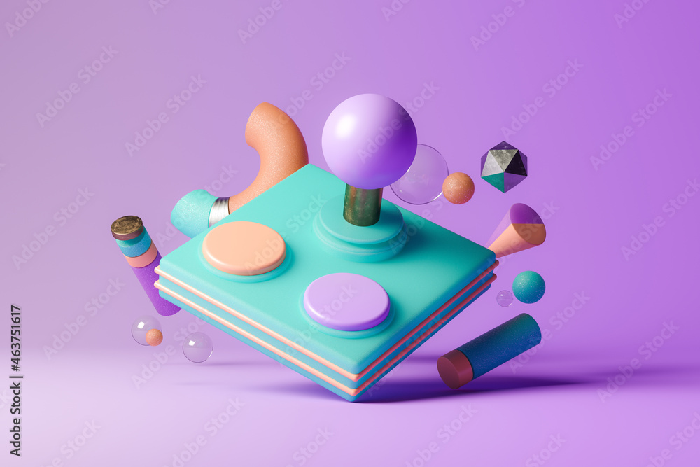 Joystick and shapes Stock Photo | Adobe Stock