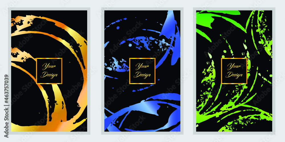 Vetor de Creative Cover Design Set with Grime vector pattern. Dynamic ... Vetor de Creative Cover Design Set with Grime vector pattern. Dynamic ...