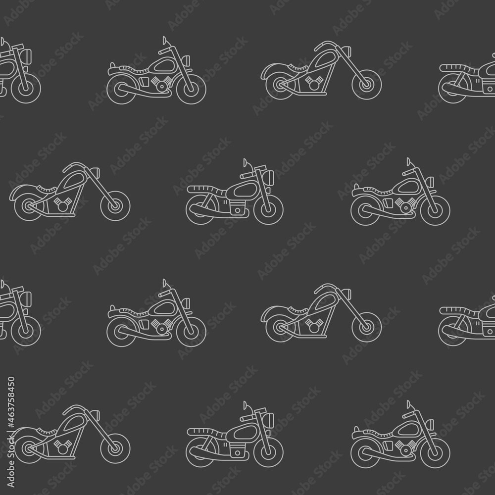 Wrapping paper - Seamless pattern of chopper, bike and motorcycle ...