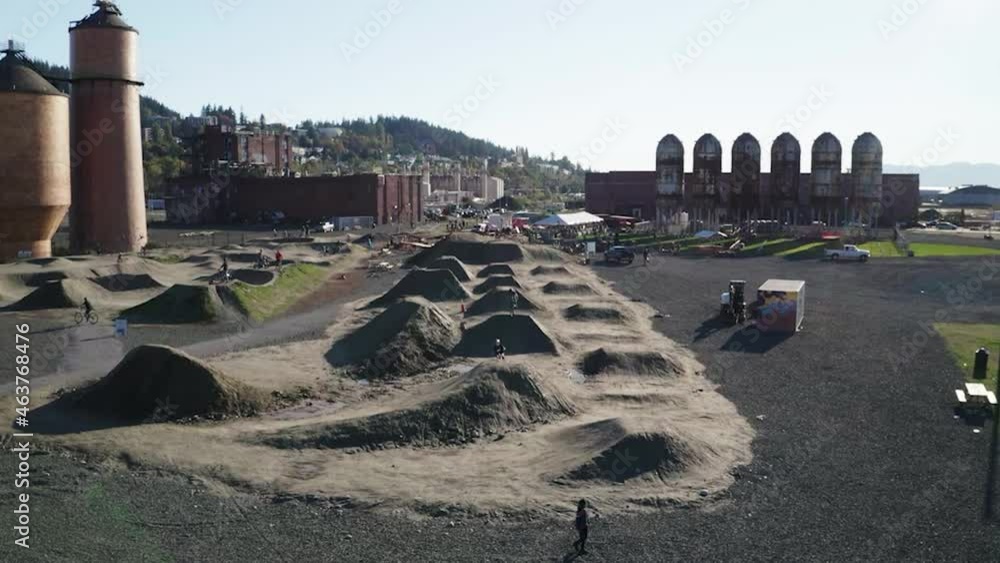 Kulshan Trackside Beer Garden With Temporary Pump Track At The Waterfront Of Bellingham City In ...