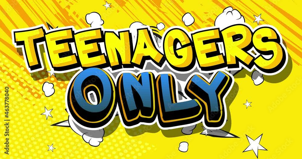 Vidéo Stock Teenagers Only. Motion poster. 4k animated Comic book word ...