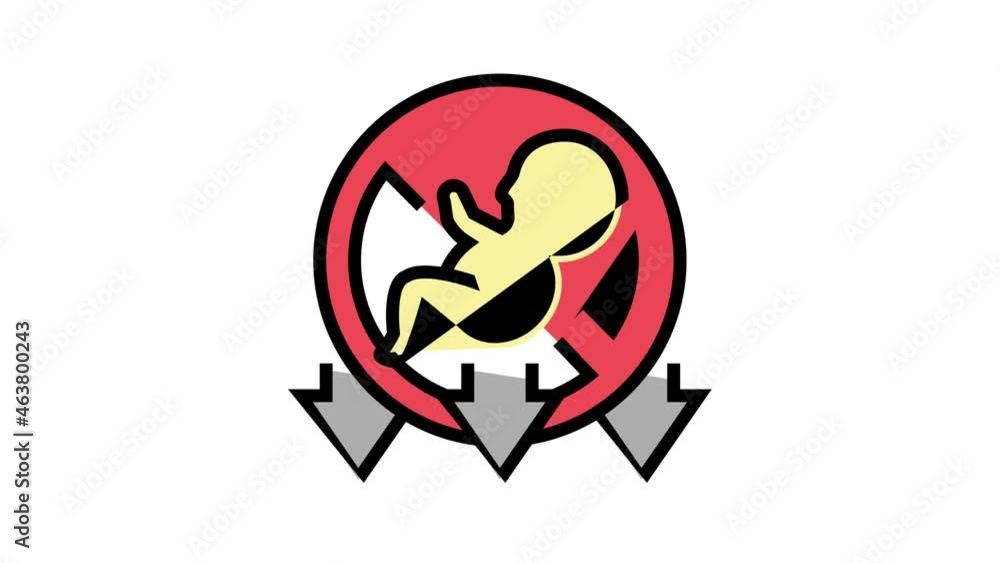 miscarriage baby animated color icon. miscarriage baby sign. isolated ...