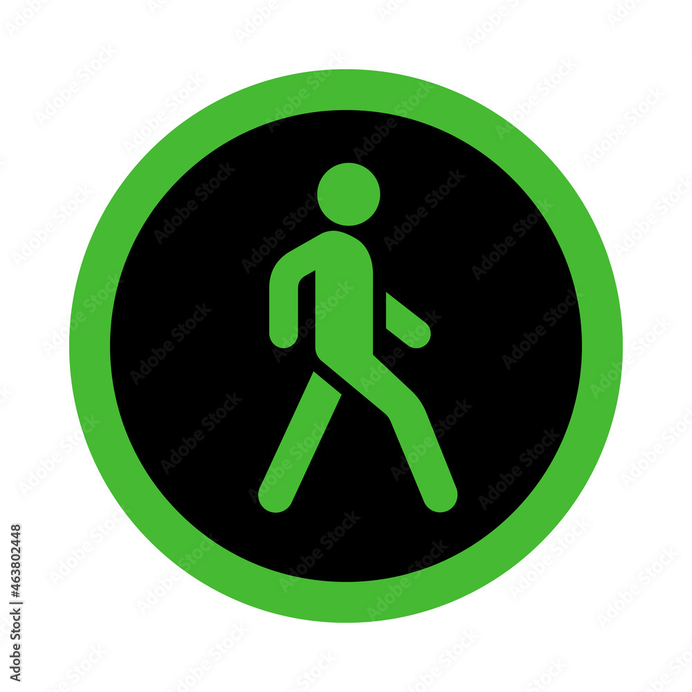 Pedestrian traffic lights green sign. Go symbol. Vector illustration ...