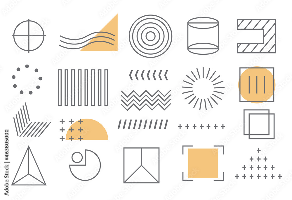 Element shapes set isolated on white background. Element shapes for app ...