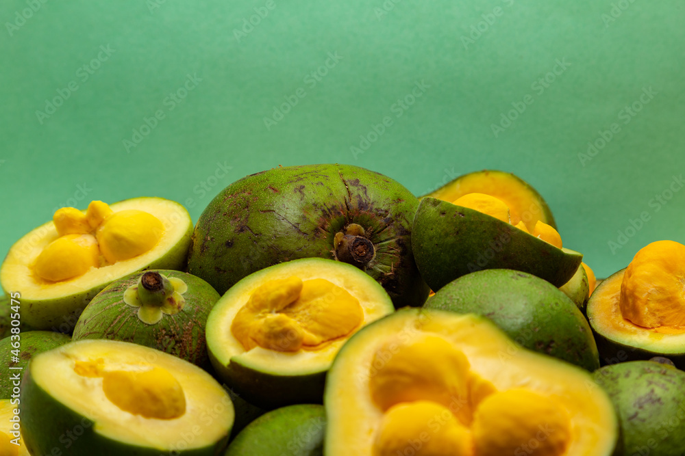 Alguns frutos maduros de pequi. Pequi, fruta do cerrado brasileiro ...