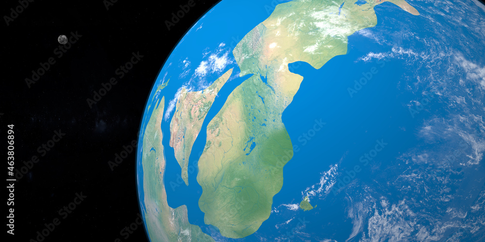 Ancient Pannotia continent in earth planet Stock Illustration | Adobe Stock