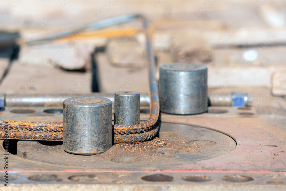 Construction worker is bending to rebar in the site. The most common ...