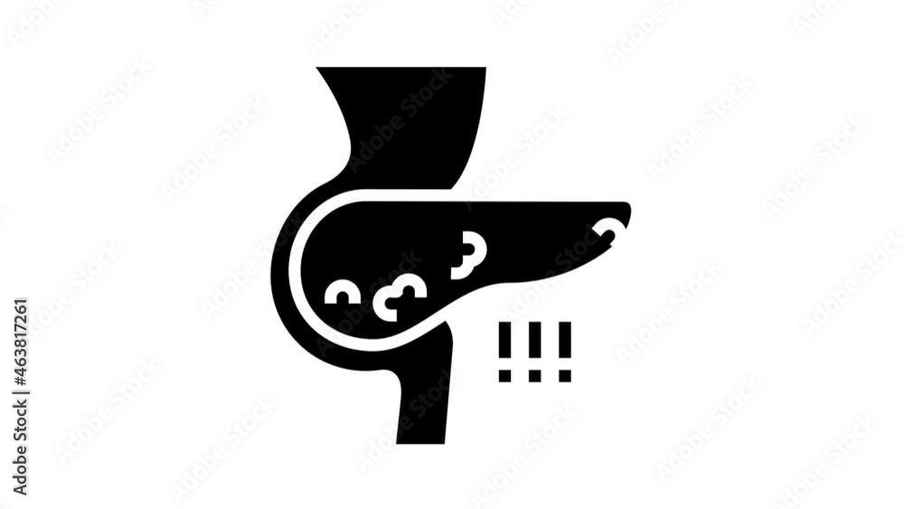 fatty liver animated glyph icon. fatty liver sign. isolated on white ...