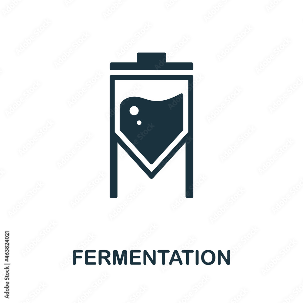 Fermentation icon. Monochrome sign from bioengineering collection ...
