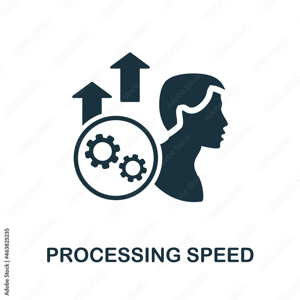 Processing Speed icon. Monochrome sign from cognitive skills collection ...