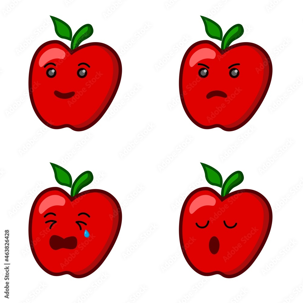 cute cartoon apple design. designs for sticker templates. Stock Vector ...