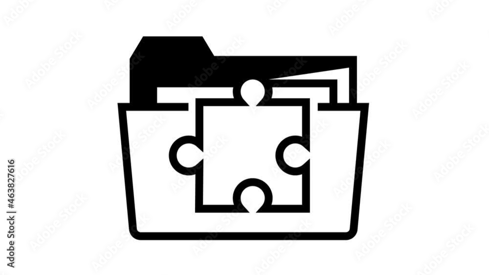 Folder With Program Code Files Animated Line Icon Folder With Program Code Files Sign Isolated