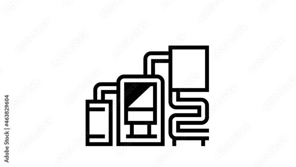 ammonia production animated line icon. ammonia production sign ...