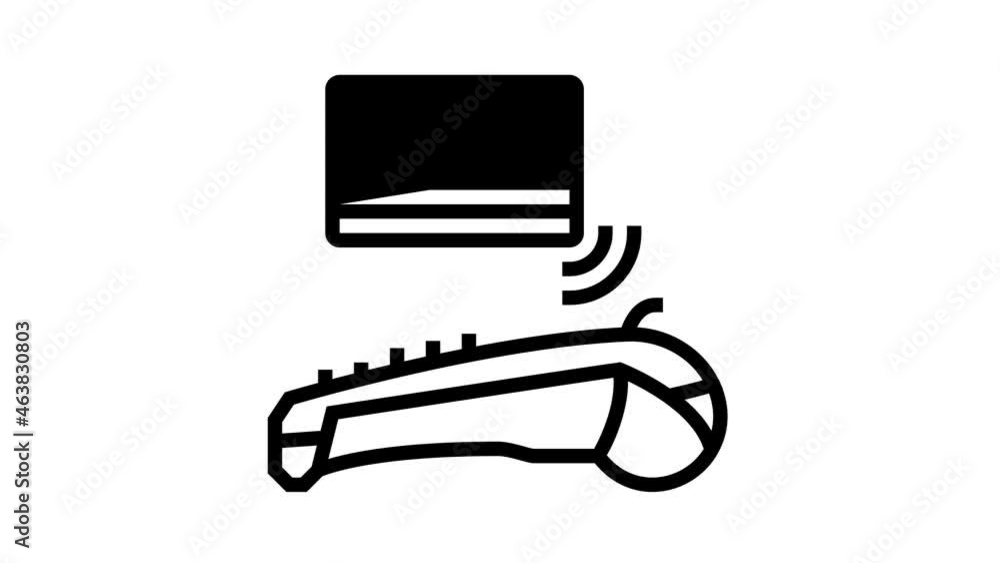 card contactless payment pos terminal animated line icon. card ...