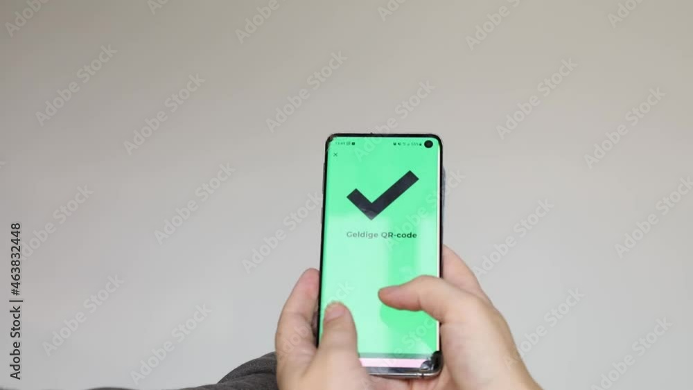 Peron scanning vaccine passport on phone. Covid-19 immune digital ...
