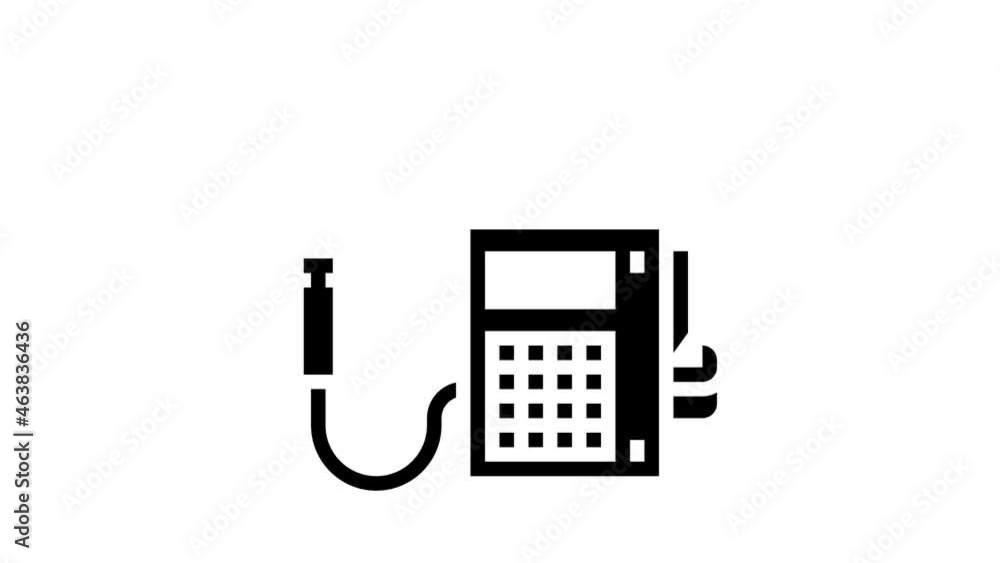 barcode scanner with pos terminal animated glyph icon. barcode scanner ...