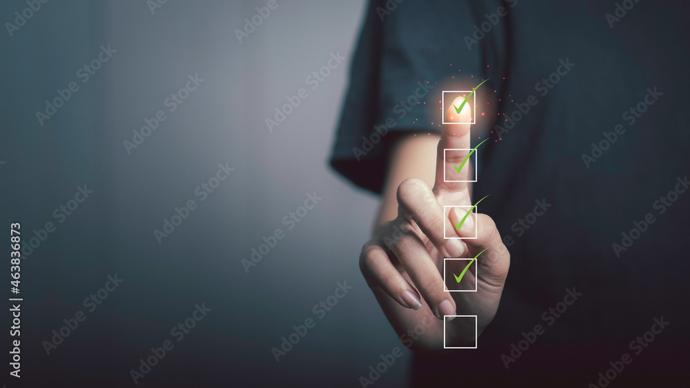 Person with checklist and to do list with copy space. Stock Photo ...