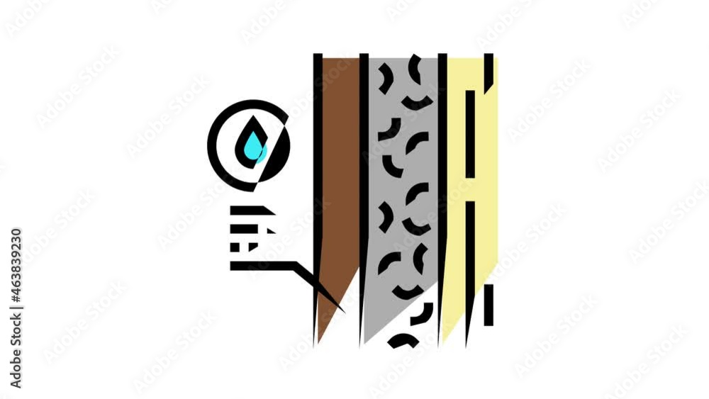 Vidéo Stock waterproofing house wall layer animated color icon ...