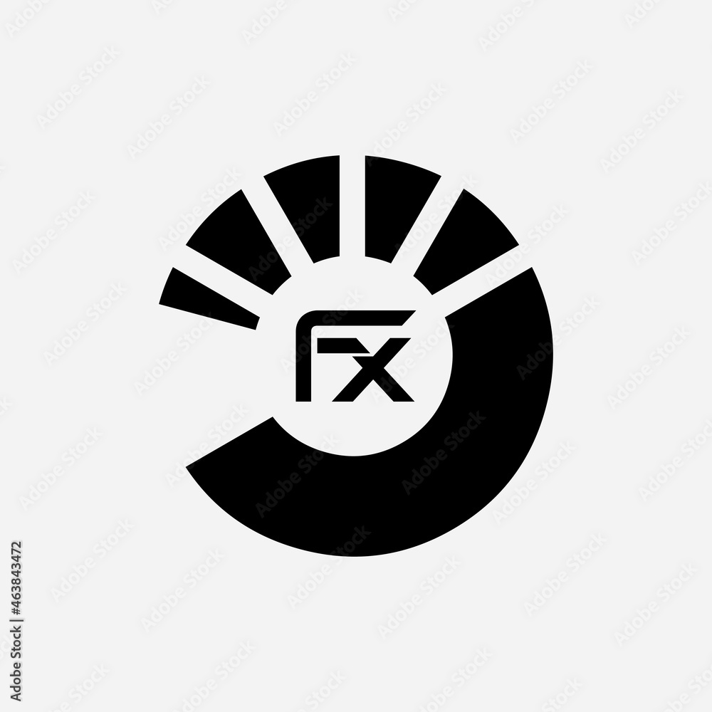 Initial Letter FX Logo Design Vector Template. Abstract Luxury Circle ...