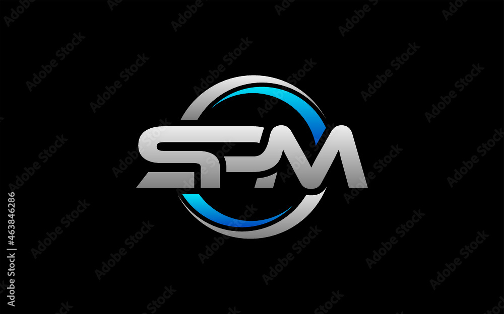 SPM Letter Initial Logo Design Template Vector Illustration Stock ...