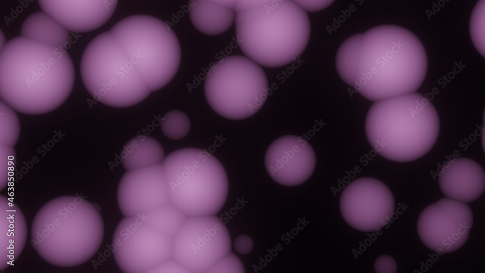 Pink atom is fusing together in nuclear fusion process (3D Rendering ...