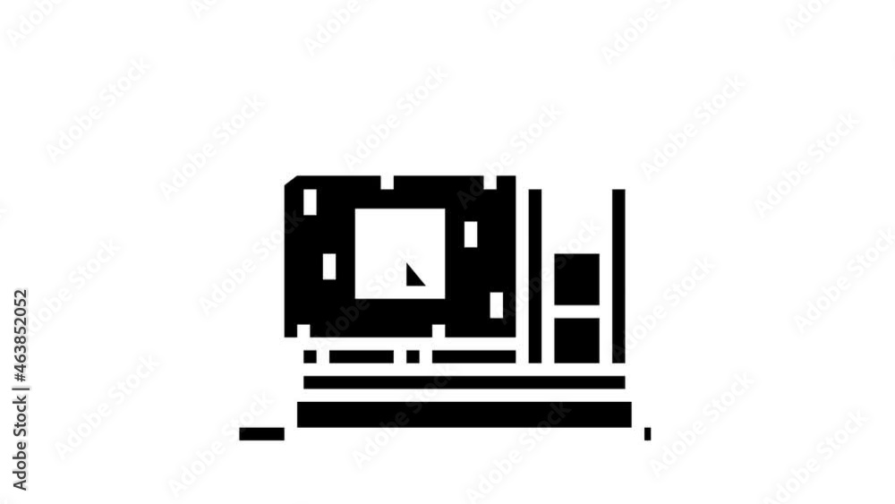 ready wall for building house animated glyph icon. ready wall for ...