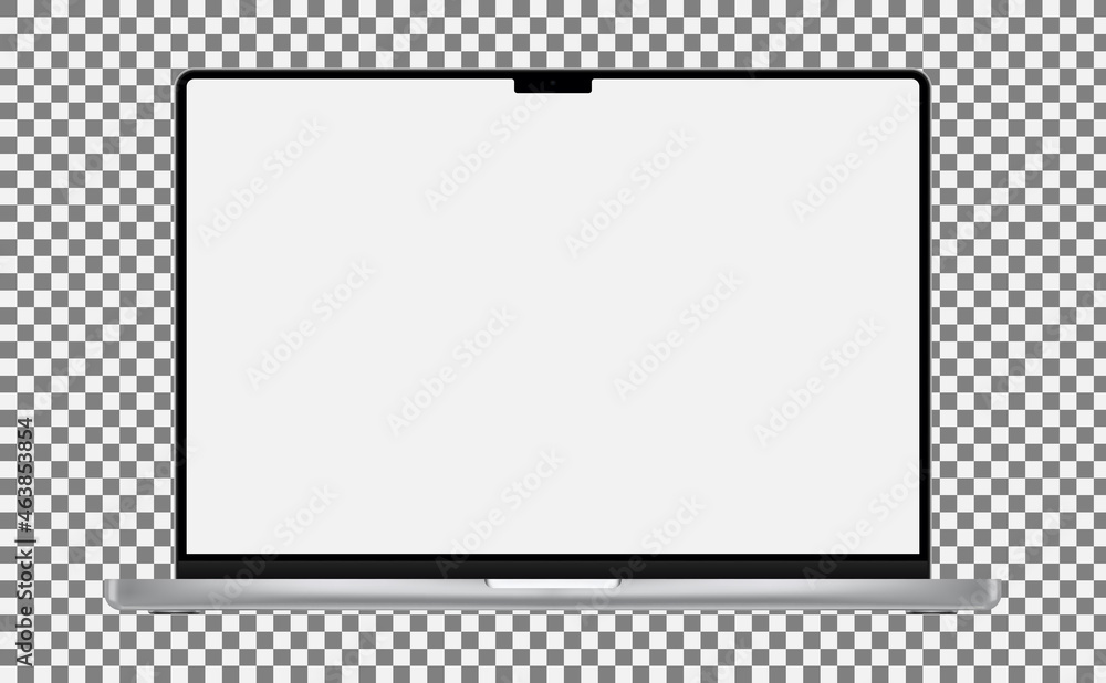 Apple macbook pro mockup front view on transparent background Stock ...