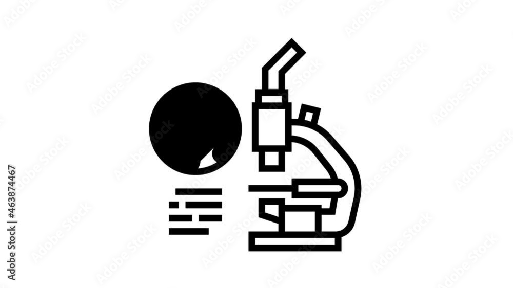 uric analysis on gout animated line icon. uric analysis on gout sign ...