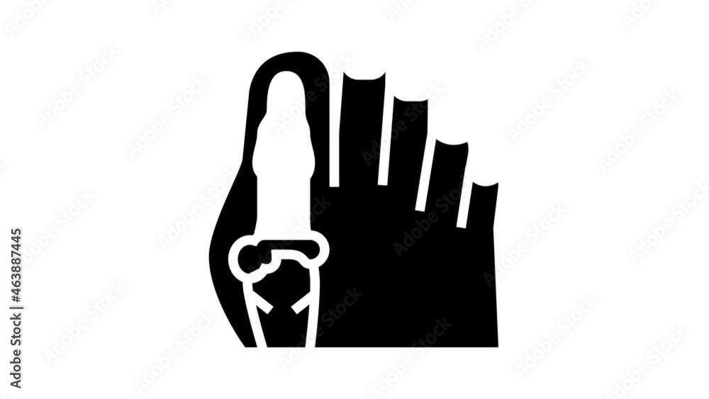 foot big toe bone gout animated glyph icon. foot big toe bone gout sign ...