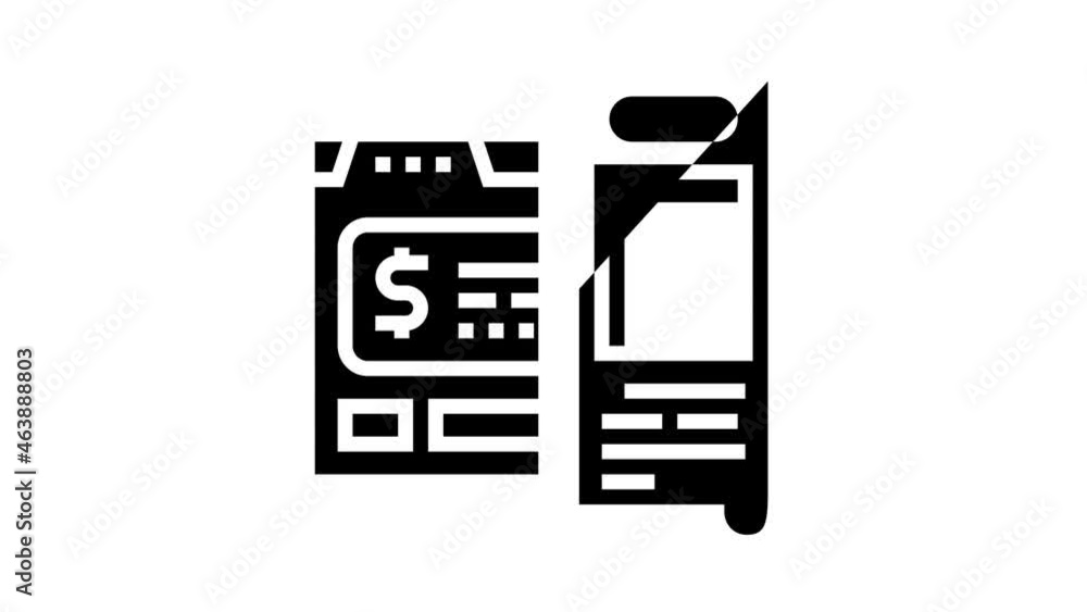 budget calculating animated glyph icon. budget calculating sign ...