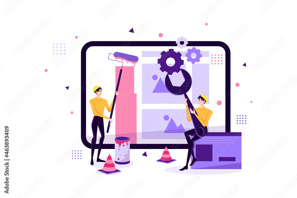 We Are Under Maintenance Illustration concept. Flat illustration ...