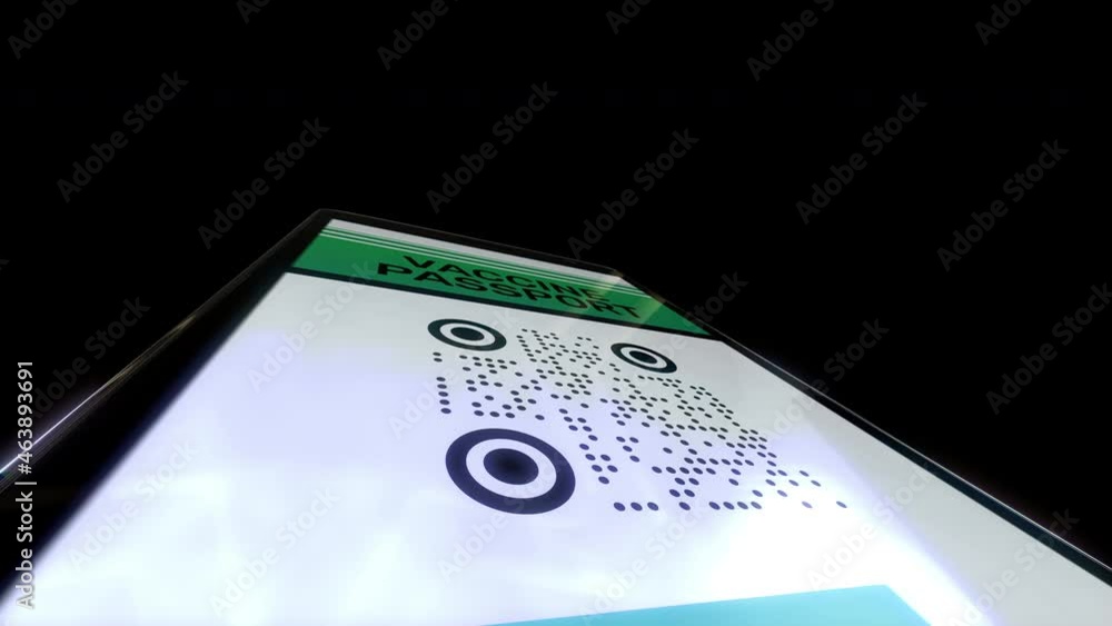 Vaccine passport, vaccine card with QR code displayed on mobile phone ...