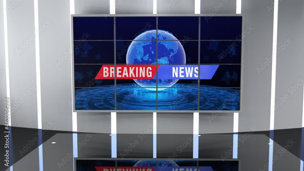News TV Studio Set - Virtual Green Screen Background Loop motion ...