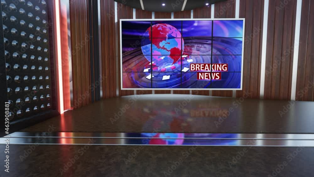 News TV Studio Set - Virtual Green Screen Background Loop motion ...
