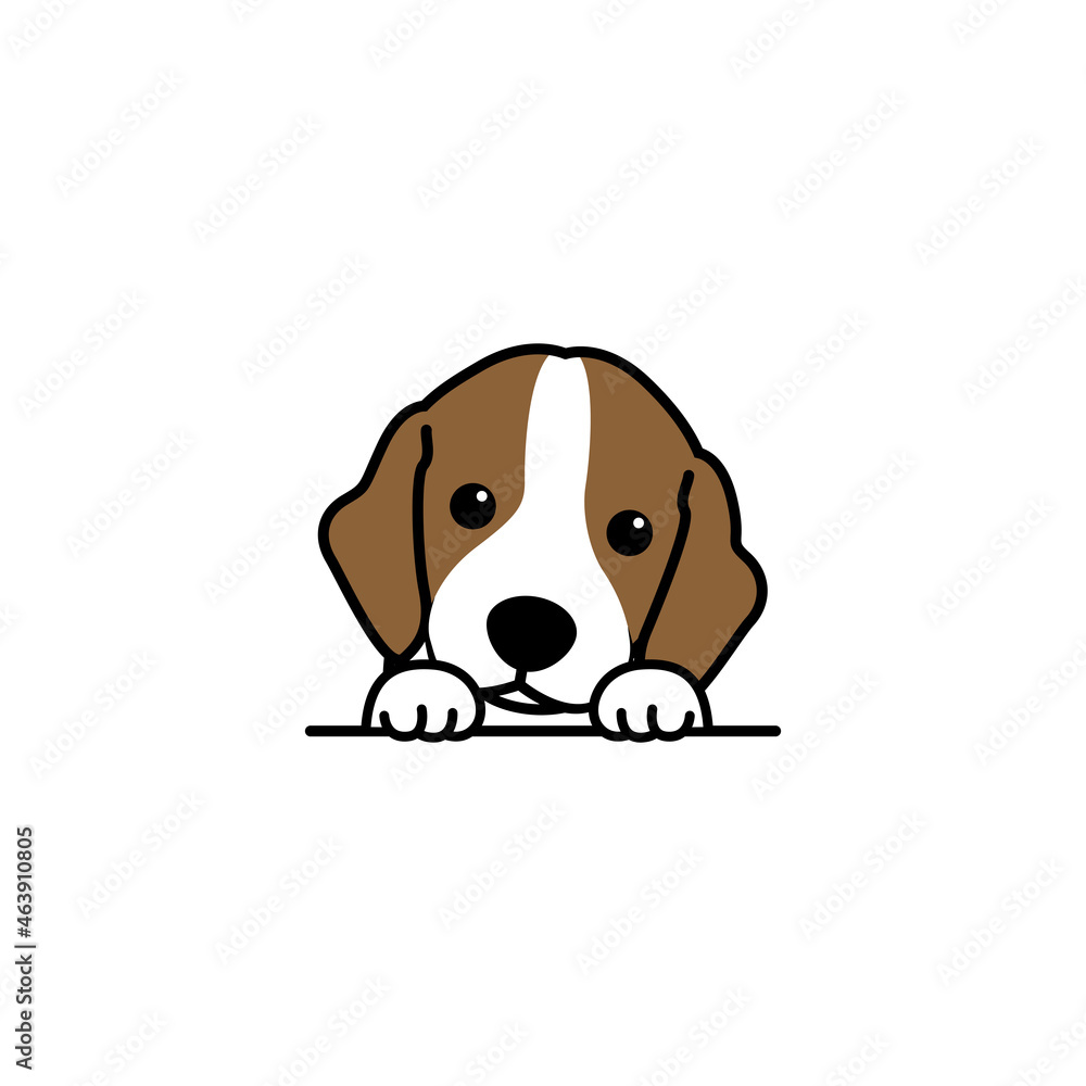 Cute beagle puppy cartoon, vector illustration Stock Vector | Adobe Stock