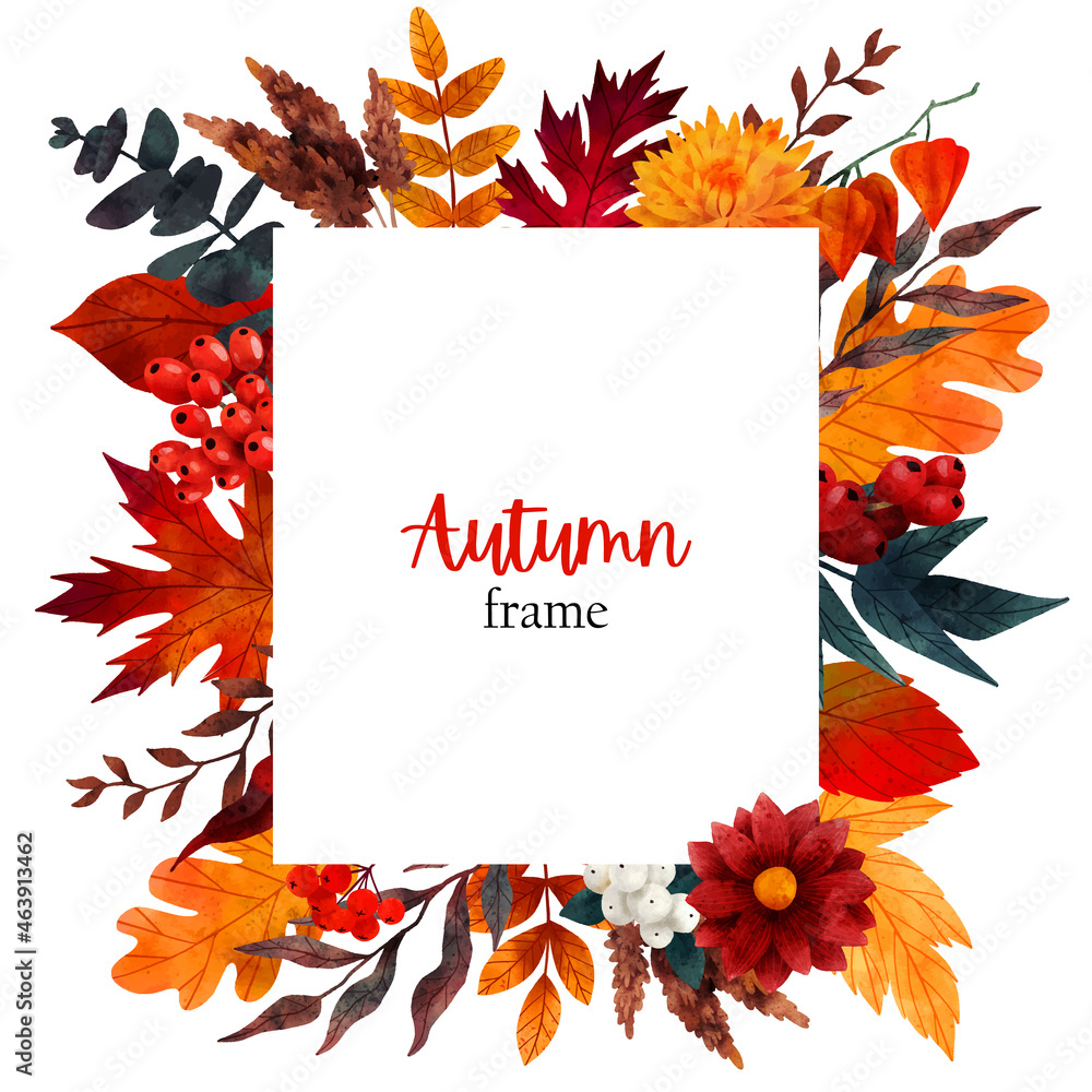 Fall floral banner, design template, hand drawn Stock Vector | Adobe Stock