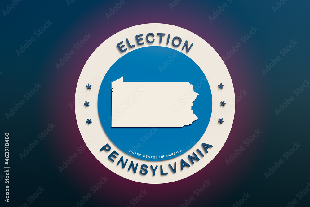 US state Pennsylvania gubernatorial election. Election sign with a ...
